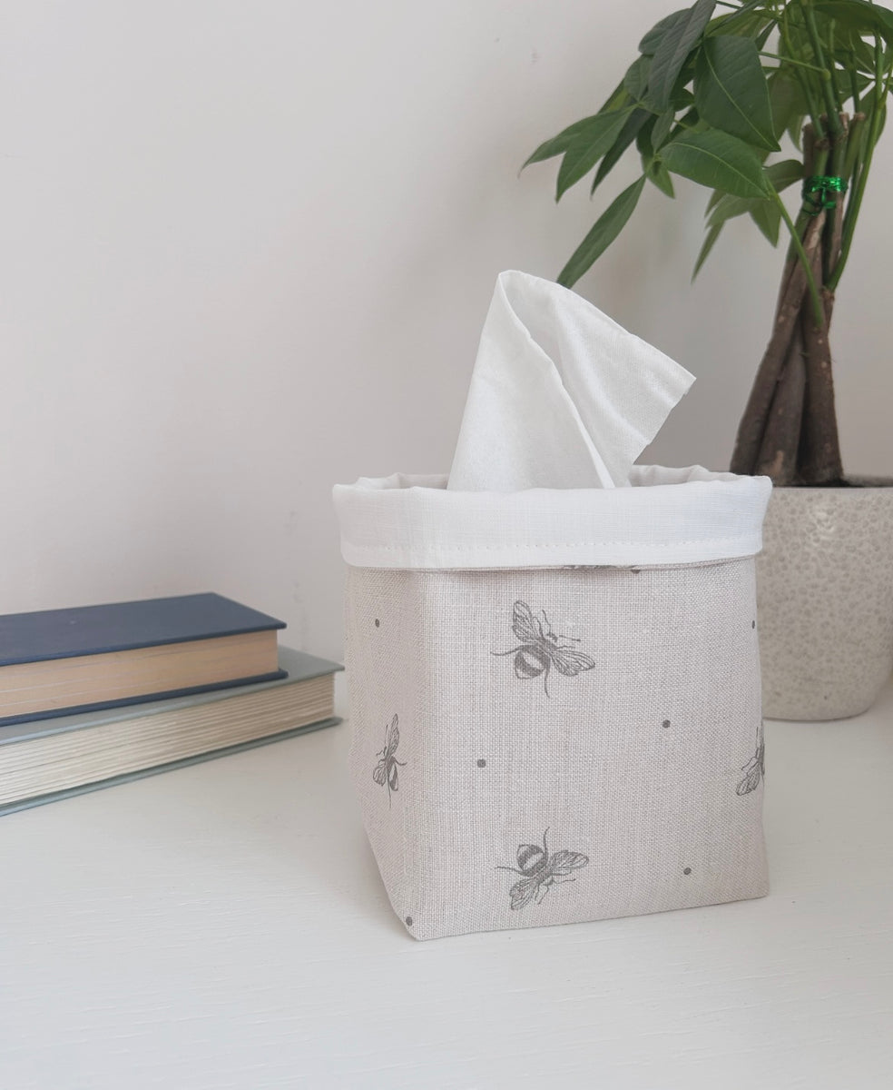 Fabric Pot ~ Busy Bees Mink Grey – Alice Kate by Design