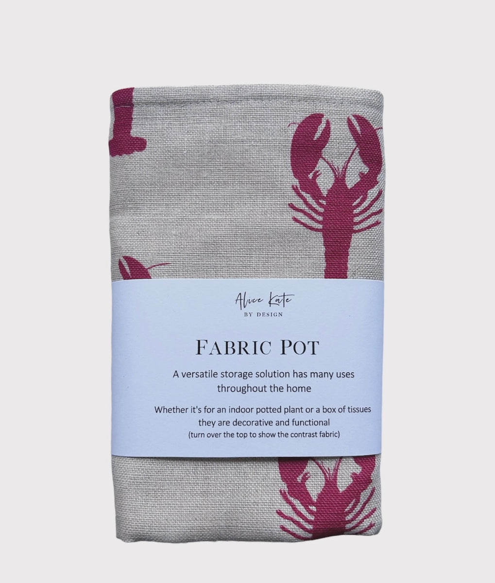 Fabric Pot ~ Red Lobster – Alice Kate by Design